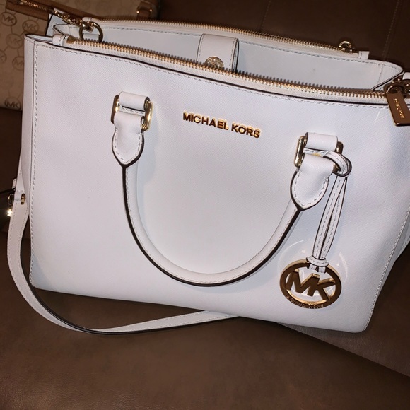 Michael Kors | Bags | Michael Kors White Satchel Purse | Poshmark